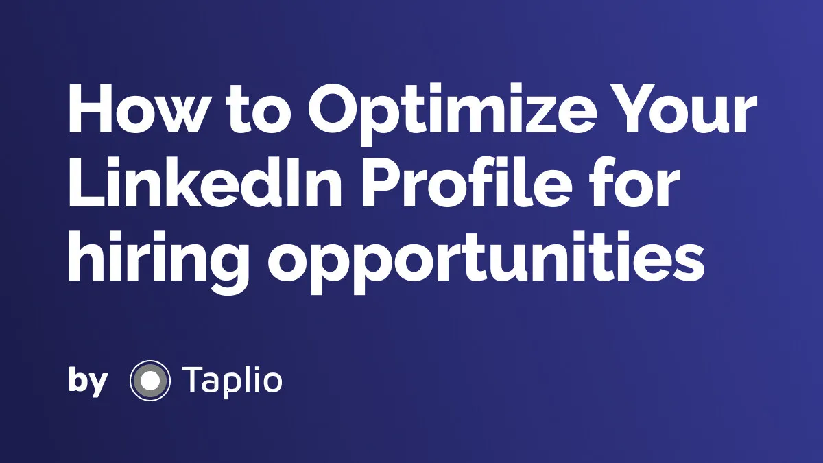 How to Optimize Your LinkedIn Profile for hiring opportunities • Grow ...