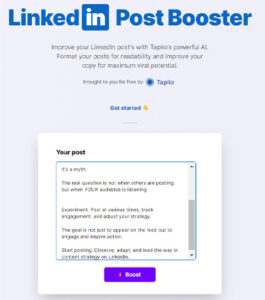 LinkedIn Post Booster • Grow Your Personal Brand On LinkedIn