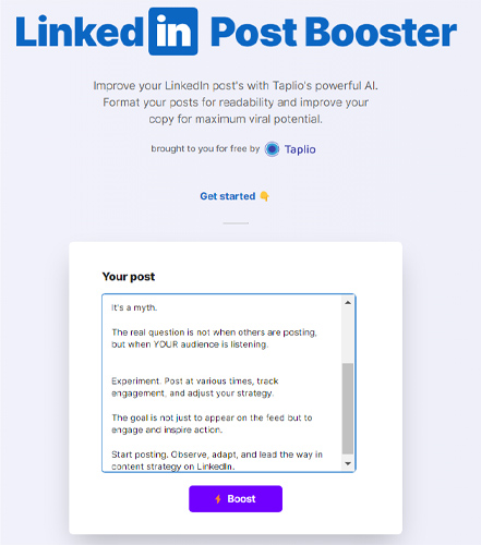 LinkedIn Post Booster • Grow Your Personal Brand On LinkedIn