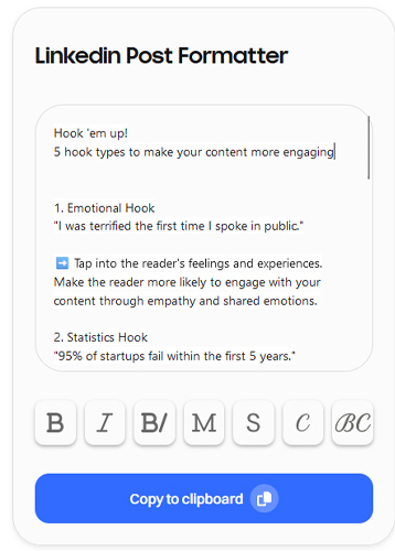 LinkedIn Text Formatter • Grow Your Personal Brand On LinkedIn