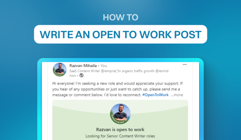 How to Write an Open to Work Post on LinkedIn • Grow Your Personal Brand On LinkedIn